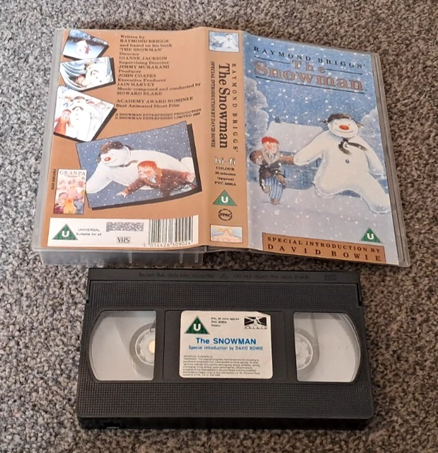 THE SNOWMAN RAYMOND Briggs Introduced By David Bowie Pal Vhs Video Kids ...