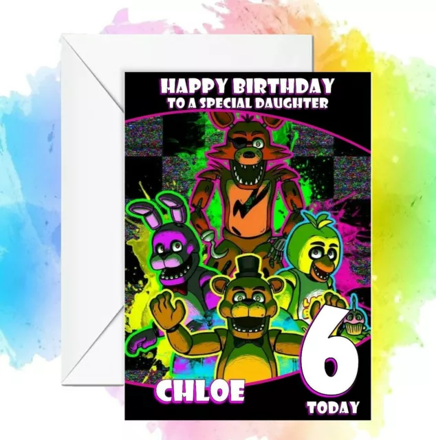 PERSONALISED BIRTHDAY CARD Five Nights at Freddys FNAF any name ...