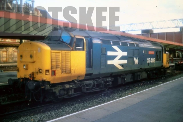 35MM SLIDE BR British Rail Diesel Loco Class 37 37408 1997 Crewe ...