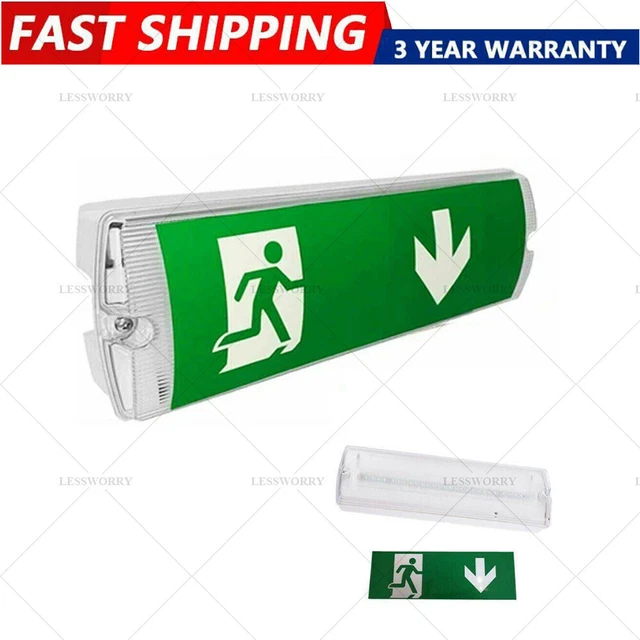 LED EMERGENCY LIGHT Bulkhead Exit Sign Ip65 Maintained Or Non ...
