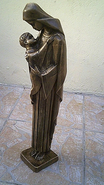 STATUE EN PLATRE La Vierge Marie et l'enfant Jésus 50 cm EUR 40,00 ...