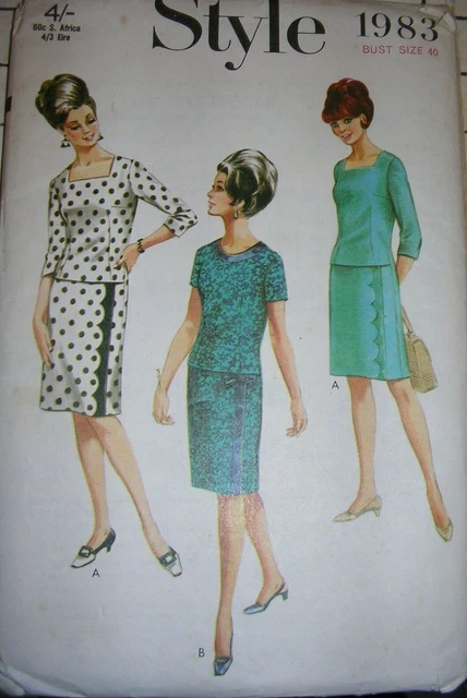 UNCUT VINTAGE 1960'S Style 1983 sewing Pattern Bust 40 dress straight £ ...