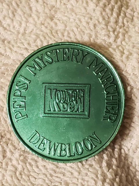 VINTAGE GREEN MOUNTAIN Dew Soda Token Coin PEPSI MYSTERY MARCHER ...