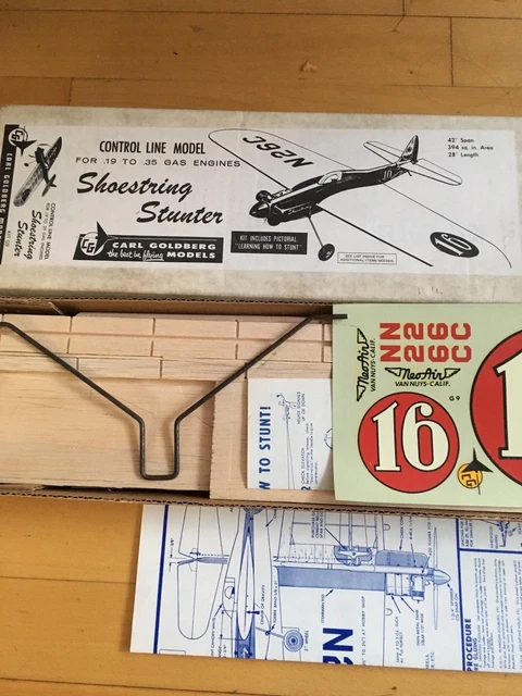 CARL GOLDBERG ORIGINAL Shoestring Control Line Airplane Kit £80.00 ...