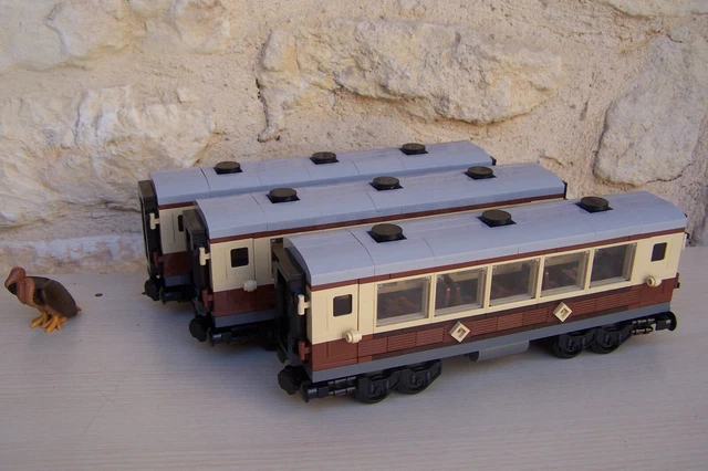 LEGO TRAIN X3 emerald night 10194,couleurs d'origine,vitres fenetres ...