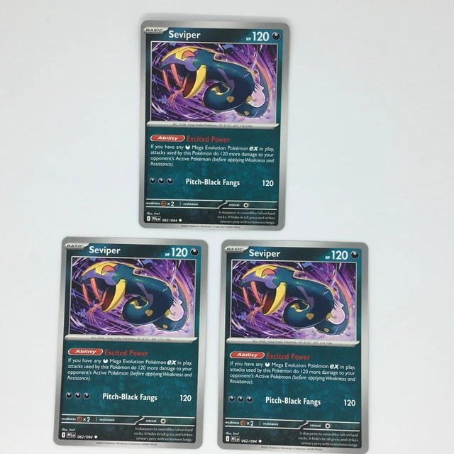 SEVIPER 062/094 Pokemon TCG Mega Evolution Phantasmal Flames (x3) $1.00 ...