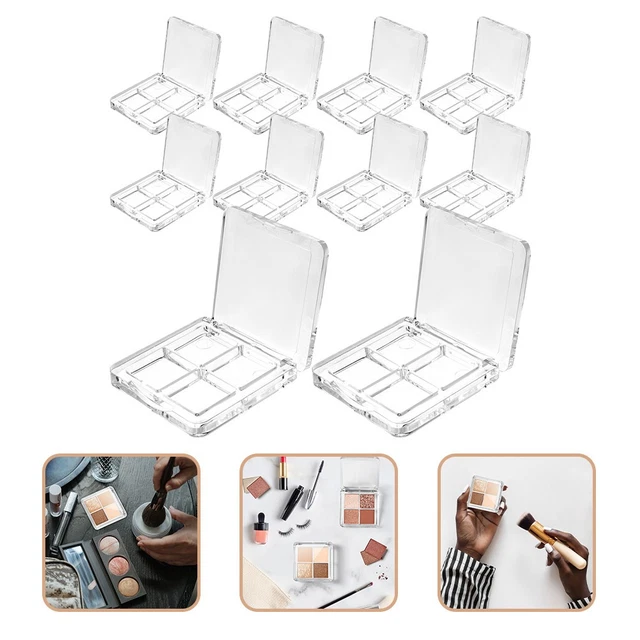 10PCS EYE SHADOW Box 4-grid Sub-packing Box Clear Eyeshadow Storage ...