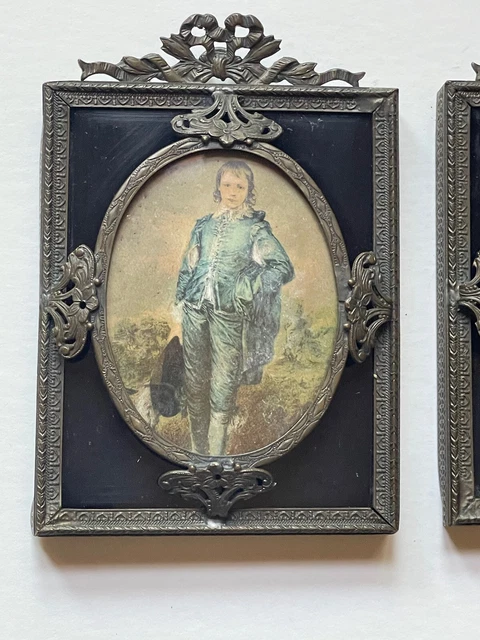 RARE VINTAGE PAIR *VICTORIAN Small METAL Antique Frames Wall Bow ...