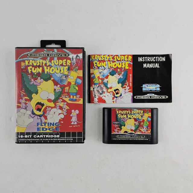 KRUSTYS SUPER FUN House SEGA Mega Drive Flying Edge 1992 £24.99 ...
