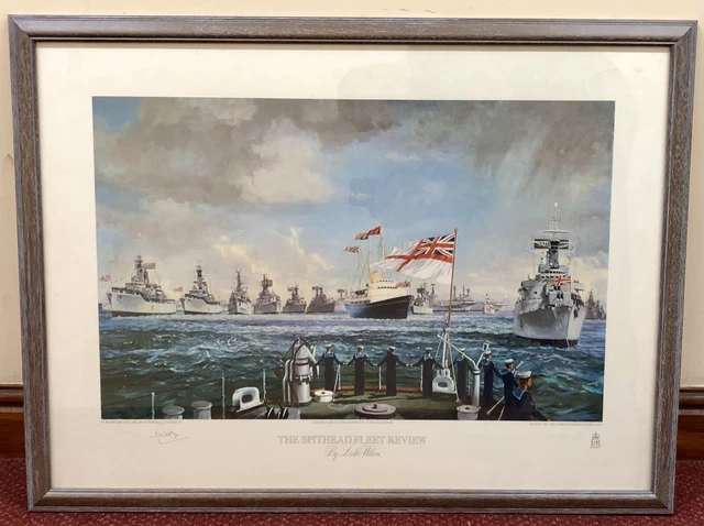 VINTAGE SPITHEAD FLEET Review Signed Print 1977, Silver Jubilee ...