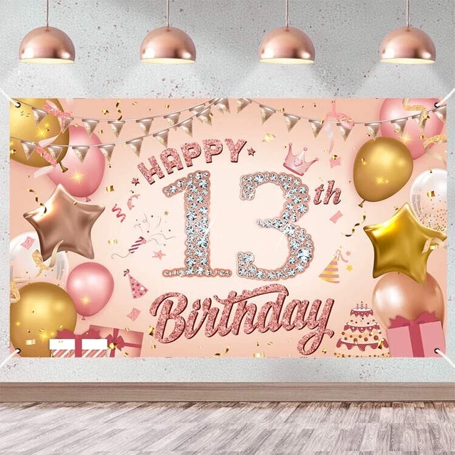 LARGE HAPPY 13TH Birthday Backdrop Banner Photo Background,Party Decor ...