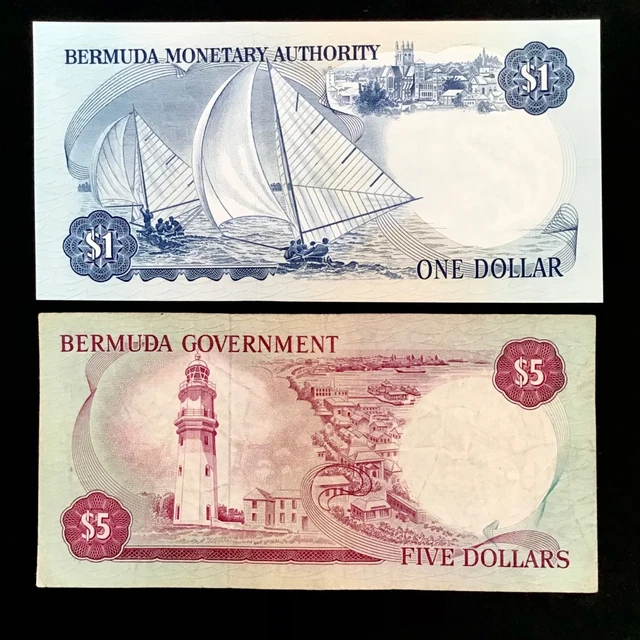 BERMUDA. $5 BANKNOTE 1970 And High Grade $1 Banknote 1978. Scarce. £1. ...