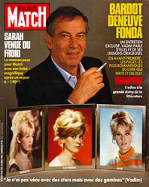 PARIS MATCH N° 1926 - Roger Vadim et Brigitte Bardot, Catherine Deneuve & Fonda EUR 19,99 ...