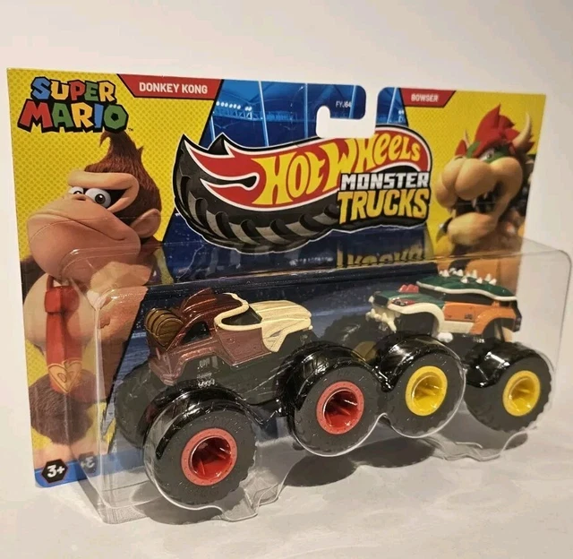 HOT WHEELS MONSTER Trucks Super Mario Donkey Kong Bowser Doubles 1:64 ...