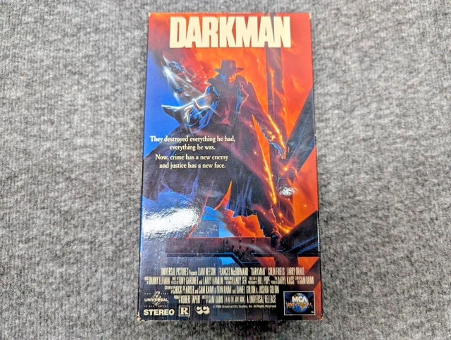 DARKMAN VHS 1990 Sam Raimi Horror Scifi Action Liam Neeson MCA ...