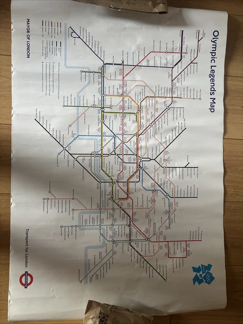 2012 LONDON UNDERGROUND Map Poster Olympic Legends £5.45 - PicClick UK