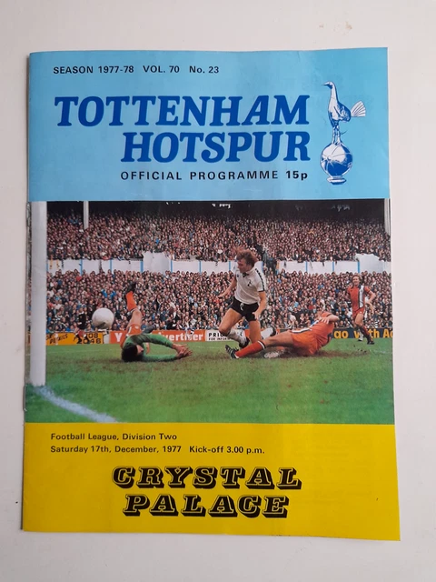TOTTENHAM HOTSPUR VS Crystal Palace Football Programme 17th December ...