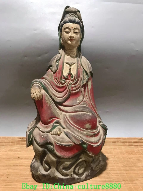 14.3 &SCULPTURE DE nanmu tibétain Guanyin Guanyin Bodhisattva EUR 894,00 - PicClick FR
