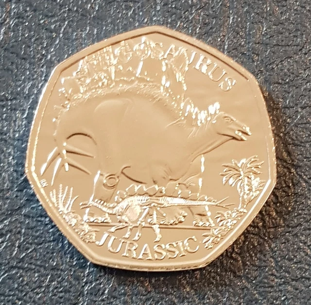 NEW RELEASE UK 2024 STEGOSAURUS DINOSAUR 50p CERTIFIED BRILLIANT ...