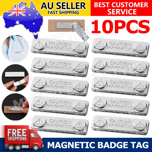 10X MAGNETIC NAME Badge Tag Fastener Attachment Self Adhesive Strong ...