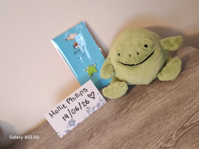 JELLYCAT RICKY RAIN Frog Smiling + Pin Bagde £19.36 - PicClick UK