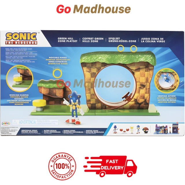SONIC HEDGEHOG GREEN Hill Zone Playset 2.5" Figure Spring Platform ...