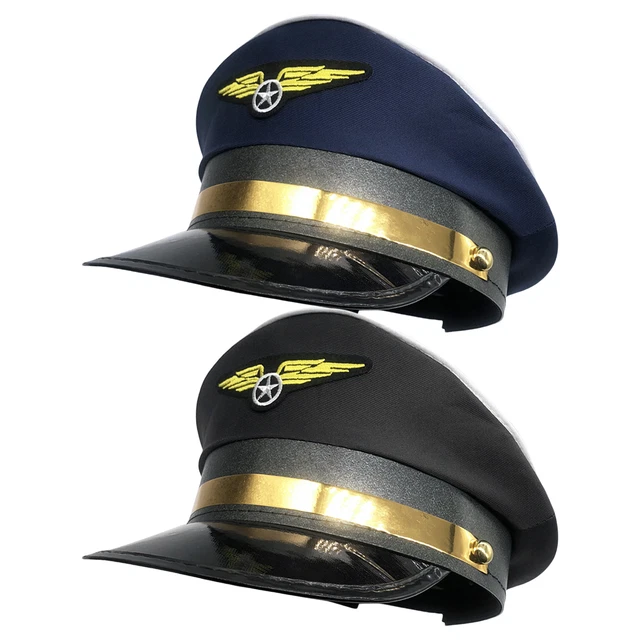 PILOT HAT AIRPLANE Halloween Costume Cap Airline Theme Party Pilot Hat ...