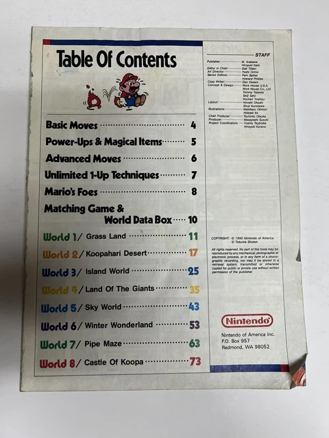 NINTENDO POWER - SUper Mario Bros. 3 - Guide de stratégie 1990. Aucune ...