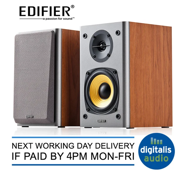 EDIFIER R1000T4 ACTIVE Bookshelf Speakers 2.0 TV MAC PC Monitors Wood ...