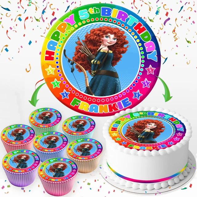 PRINCESS MERIDA BRAVE Personalised Edible Cake Topper & Cupcake Toppers ...