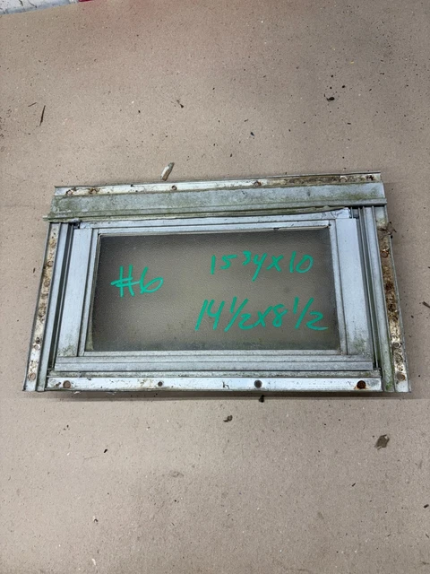 VINTAGE CAMPER RV 1968 1969 1970 1971 Window Frame Glass Crank Out 14X8 ...