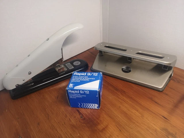 APSCO A9 HEAVY Duty Stapler Isaberg & Rapid 9/12 Staples & Apsco Hole ...