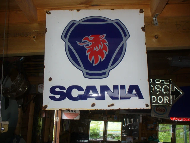 ENAMEL SIGN ,SCANIA lorry sign ,classic lorry,classic truck WORLD POST ...