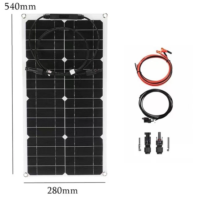 EFFICIENTE KIT CARICABATTERIE solare 25w per camper barca ad alta ...