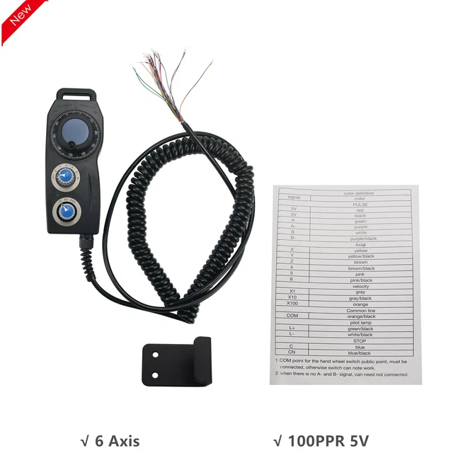 6 AXIS MANUAL Pulse Generator MPG Electronic CNC Handwheel 100PPR 5V ...