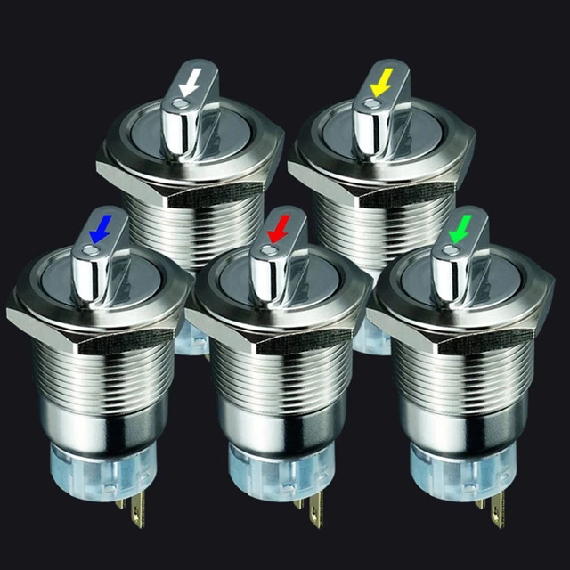 DE SÉLECTEUR ROTATIF 2 Position Interrupteur à bouton poussoir On-Off ...