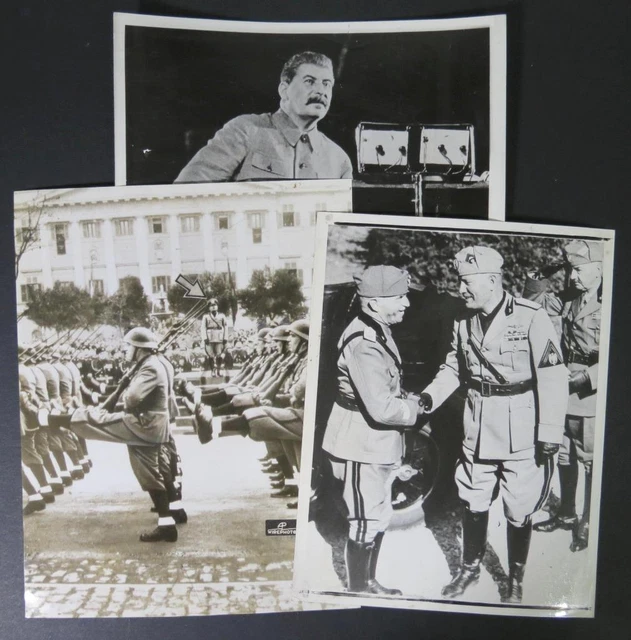 (3) JOSEPH STALIN and Benito Mussolini Dictator News Photos - Type 1 £ ...