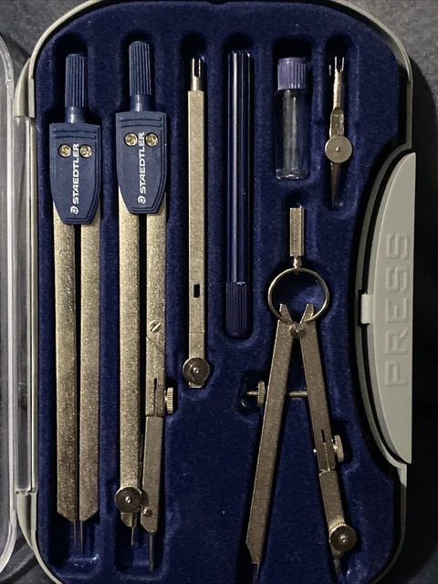 STAEDTLER 7-PIECE DRAFTING / COMPASS SET w/ Hard Case #559 09 $24.43 ...