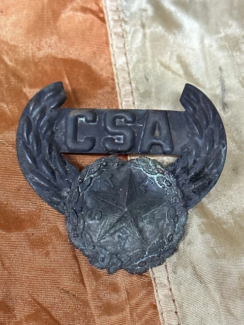 RARE CIVIL WAR Confederate High Rank Texas Officer Csa Badge Insignia ...