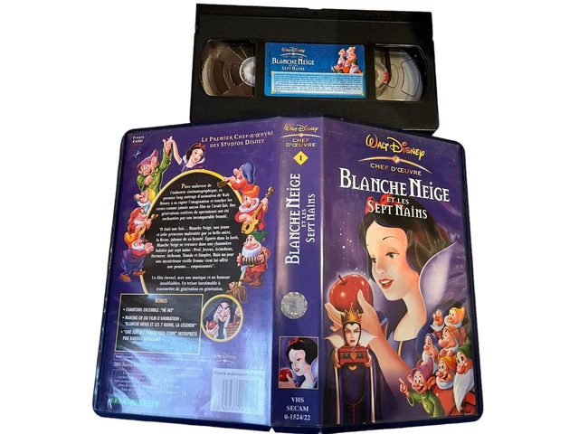 ANCIENNE CASSETTE VHS Magnétoscope Film Dessin Anime Blanche Neige Et ...