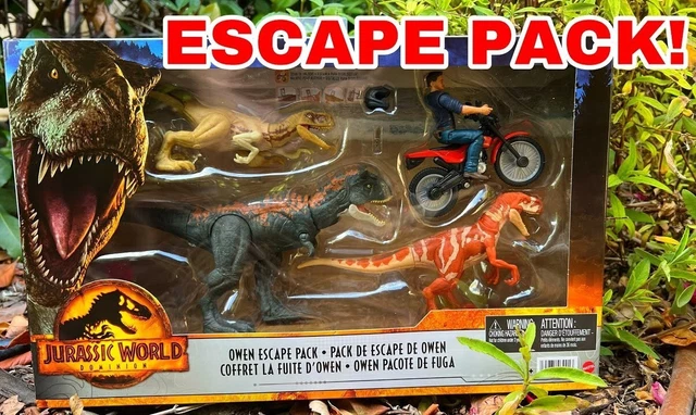 JURASSIC WORLD DOMINION: Owen Grady Dinosaur Escape Pack Figure Set £39 ...