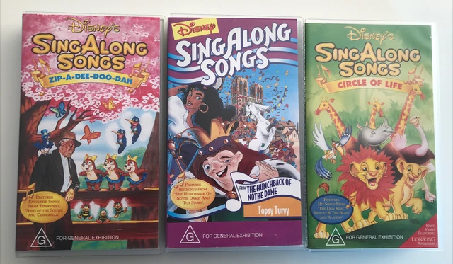 SING ALONG SONGS DISNEY VHS 3 COLLECTION G Free Shipping Delivery VGC ...