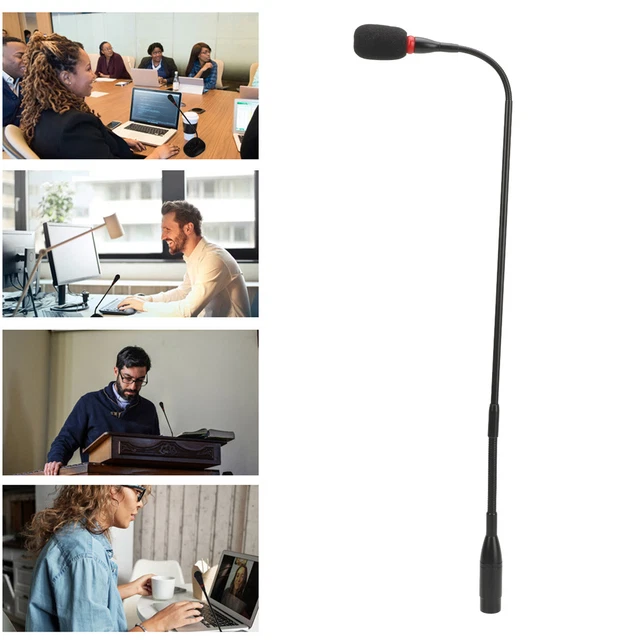 GOOSENECK MICROPHONE 23.2IN Condenser 3 Pin Straight Plug Flexible With ...