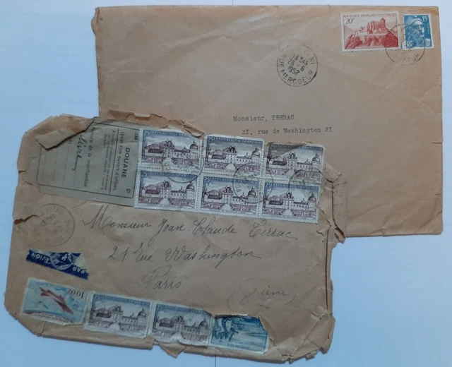 LOT DE 2 enveloppes - France 1952 et 1959 + étiquette Douane EUR 1,00 - PicClick FR