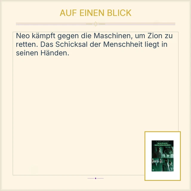 MATRIX REVOLUTIONS DVD 2 Disc Edition Science-Fiction Film Lana ...