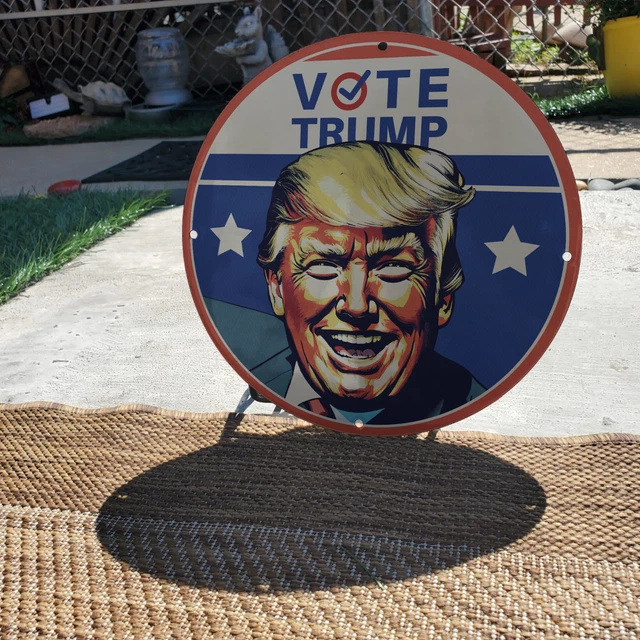 VOTE TRUMP 11.75-INCH Porcelain Gas & Oil Sign £142.93 - PicClick UK
