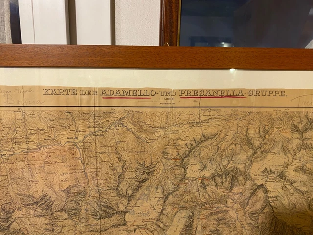 CARTA, MAPPA, CARTINA geografica ww1 austriaca Adamello Presenella ...