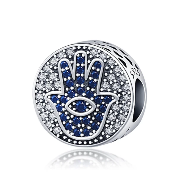 ALL SEEING EYE Hand Palm Evil Eye Protection 925 Sterling Silver Good ...