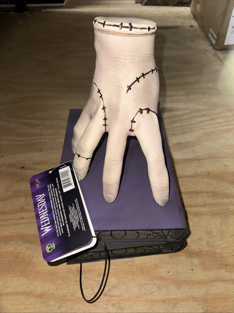 WEDNESDAY ADDAMS FAMILY THING BOOK STACK Tabletop Halloween Animatronic ...