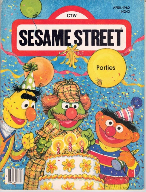 SESAME STREET MAGAZINE April 1982 Sherlock Hemlock Vintage CTW Parties ...